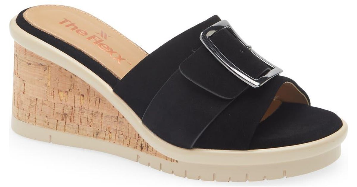 The Flexx Mara Platform Wedge Sandal in Blue | Lyst