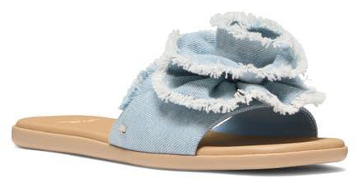 Kate Spade Flourish Denim Slide Sandal in Blue | Lyst