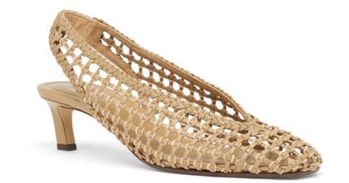 Fendi Woven Slingback Pump in Natural | Lyst