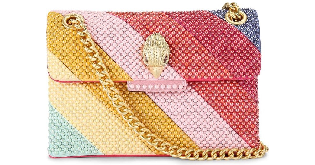 Kurt Geiger Mini Kensington Beaded Convertible Shoulder Bag in Pink | Lyst