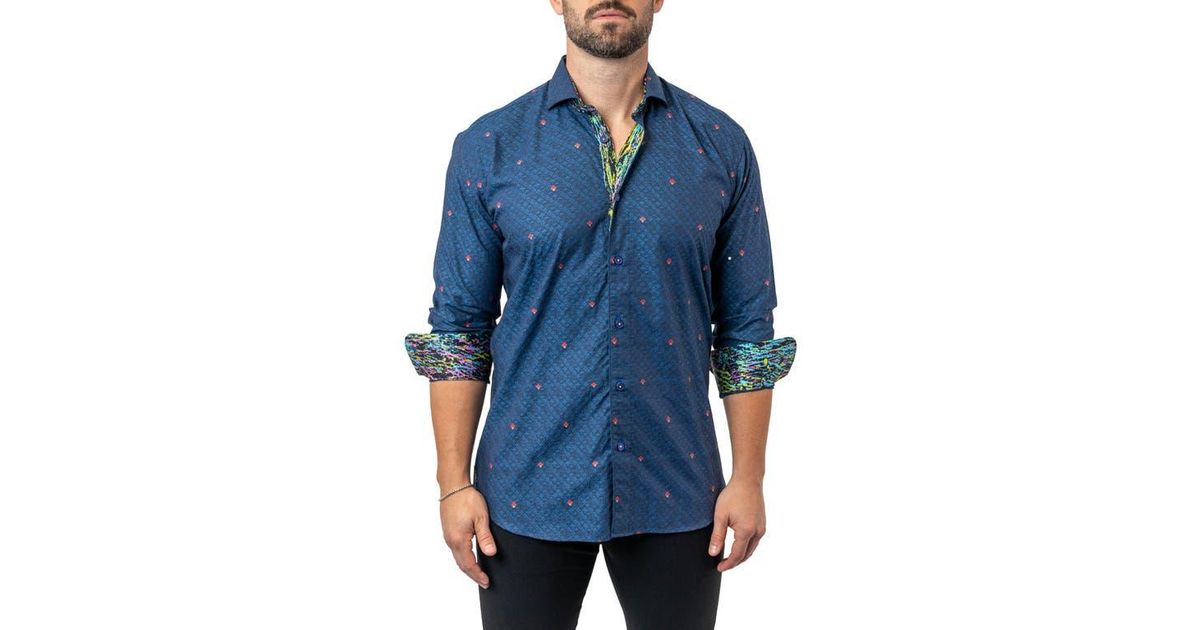 Maceoo Einstein Symbols 12 Contemporary Fit Button-Up Shirt in Blue for ...
