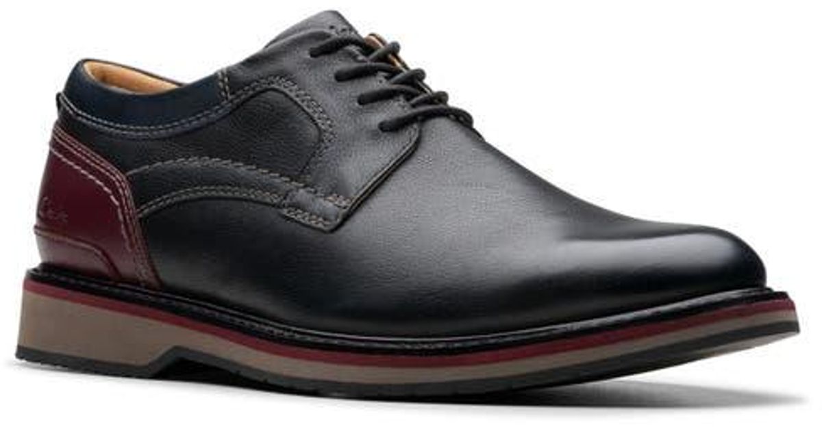 Clarks Monahan Plain Toe Oxford in Black for Men | Lyst