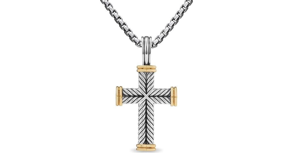David Yurman Chevron Cross Pendant, 33.5Mm in Metallic for Men | Lyst