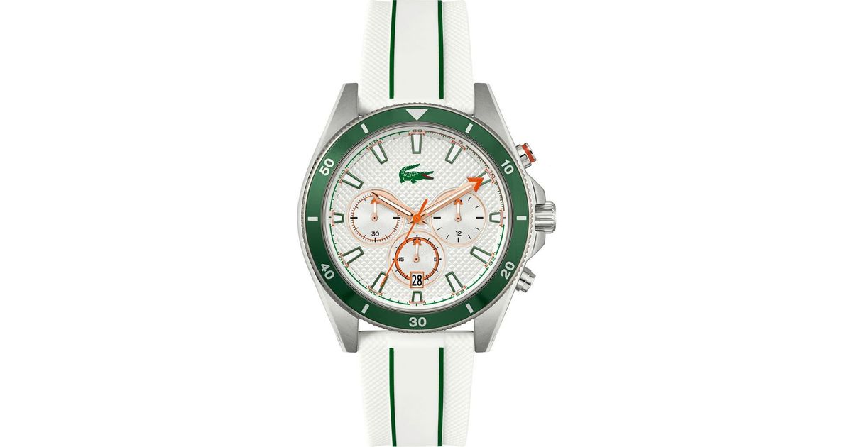 Lacoste Mainsail Chronograph Silicone Strap Watch, 43Mm in Green for ...