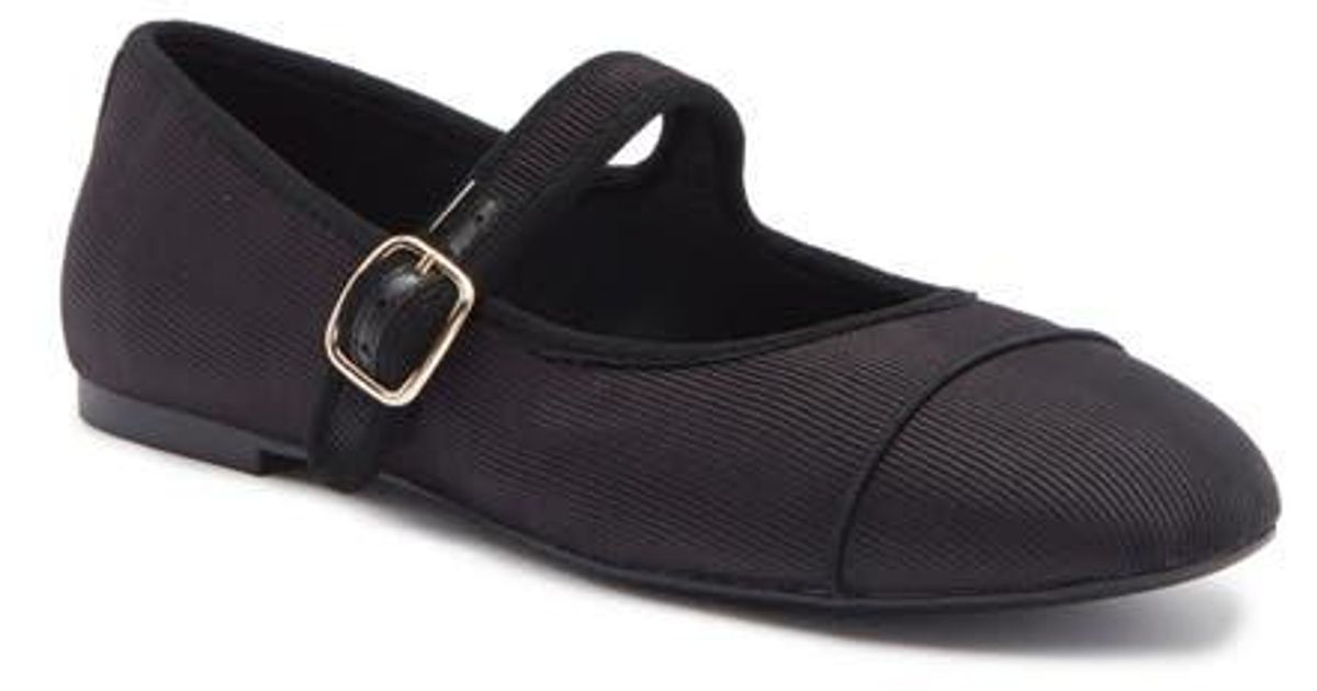 Steve Madden Dory Cap Toe Mary Jane Flat in Black | Lyst