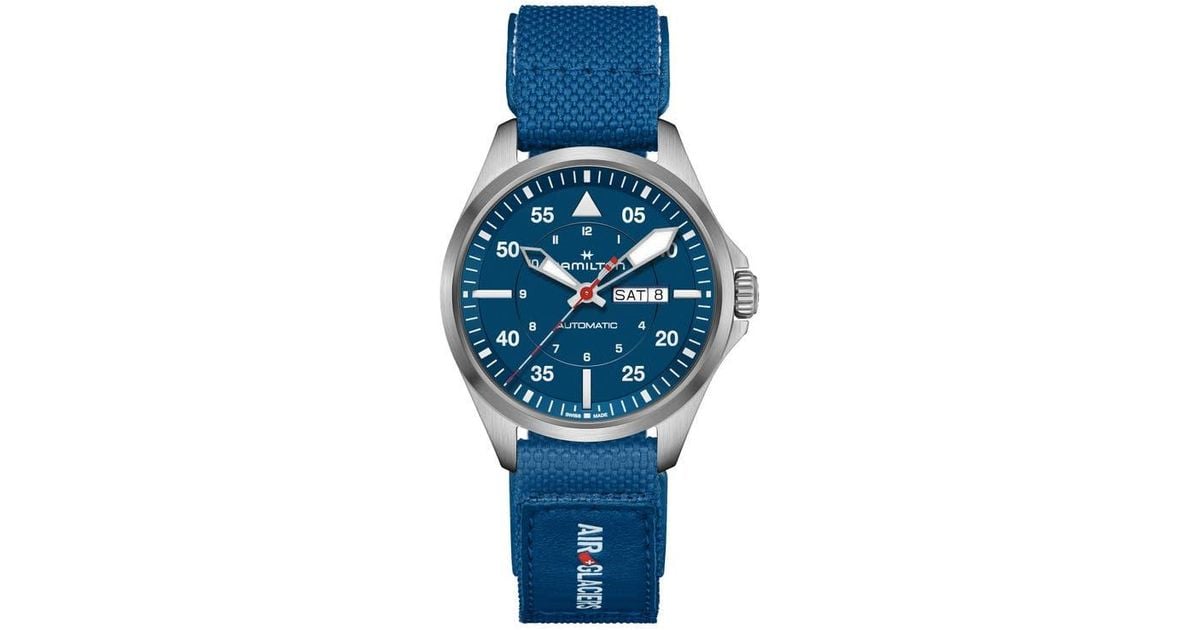 Hamilton Khaki Aviation Pilot Automatic Leather Strap Watch, 42Mm in ...