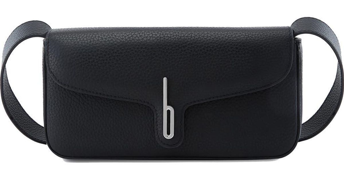 BEHNO Claudia Pebble Leather Crossbody Bag in Black | Lyst
