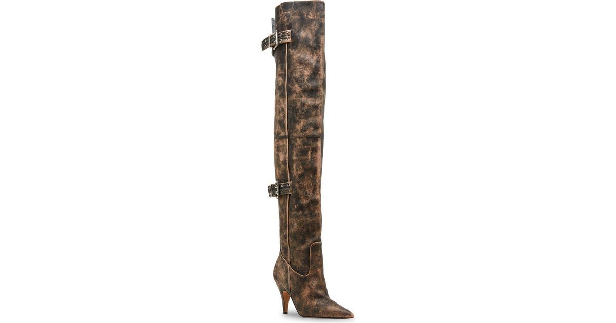 Steve Madden Baddie Over The Knee Boot in Natural | Lyst