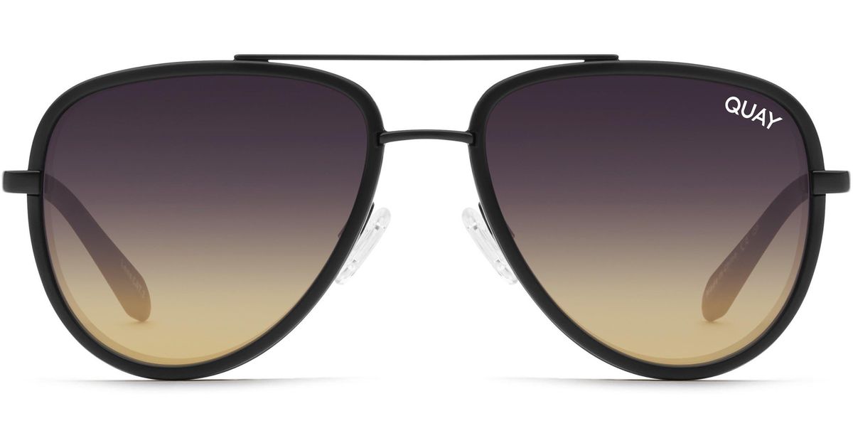 Quay All In 52mm Polarized Mini Aviator Sunglasses In Purple Lyst