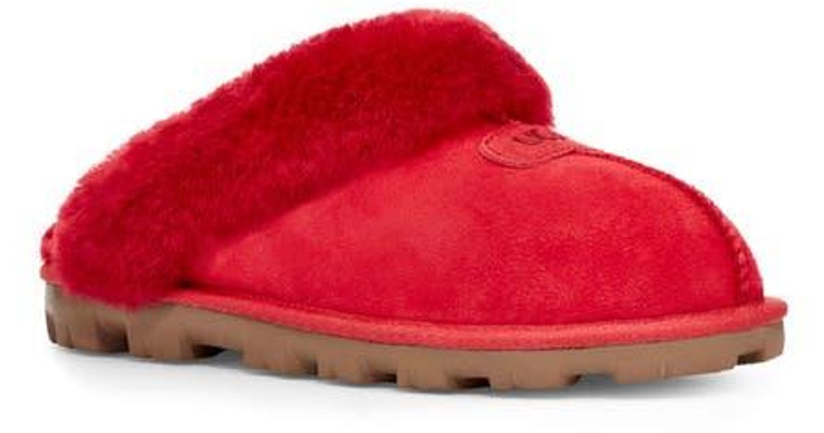 UGG Coquette Genuine Shearling Lined Slipper in Red | Lyst