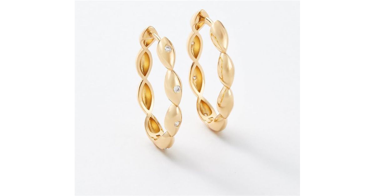 Sara Patino Wisteria Reversible And Topaz Hoop Earrings in Metallic | Lyst