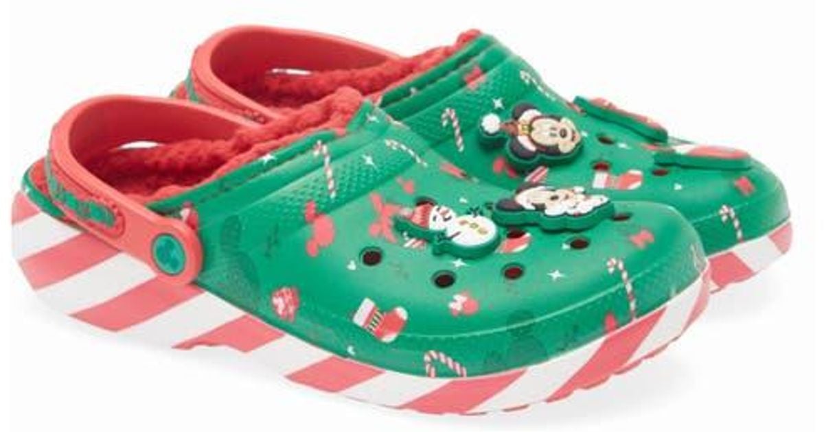 Crocs™ X Disney Mickey Christmas Lined Clog in Green for Men | Lyst