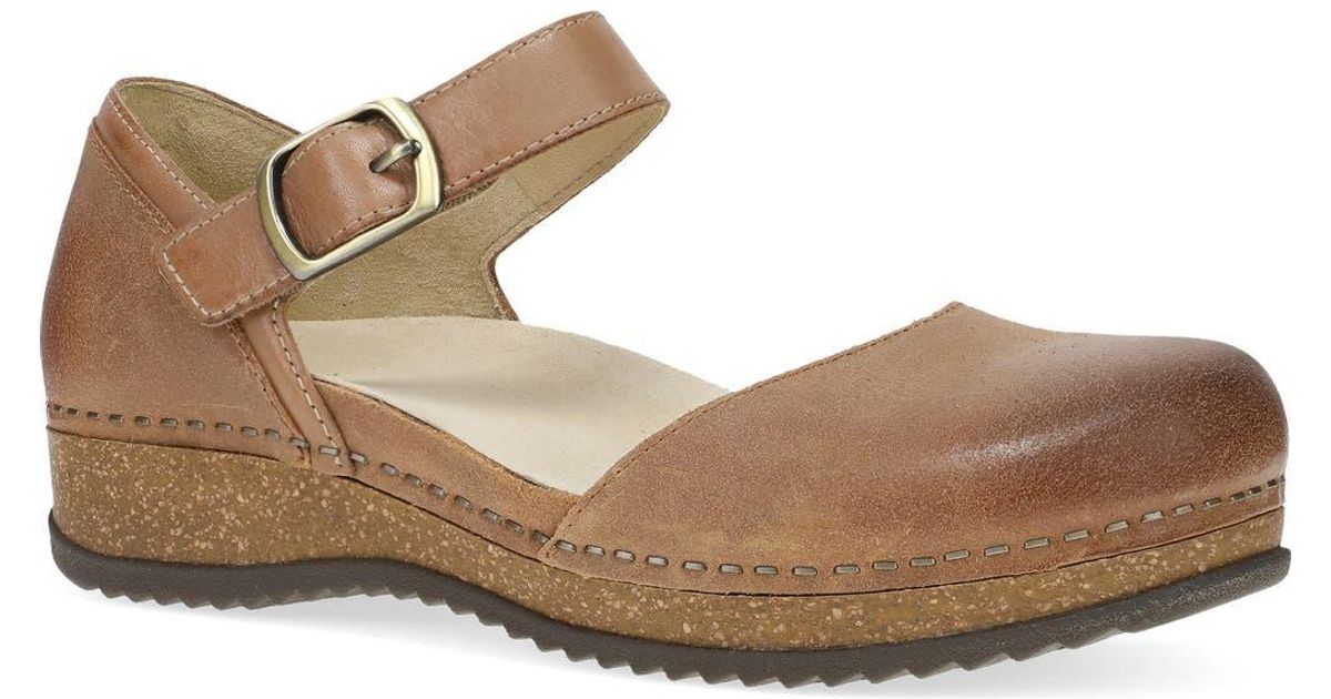 Dansko Mae Ankle Strap Platform Clog in Metallic | Lyst