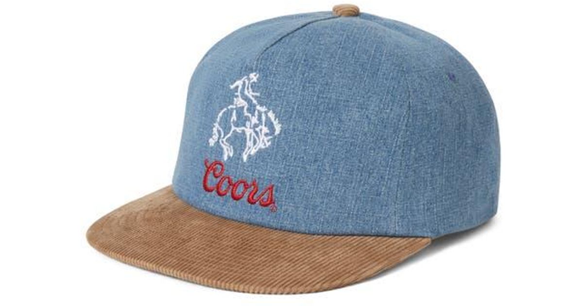 Brixton X Coors Colt Embroidered Mixed Media Baseball Cap in Blue for ...