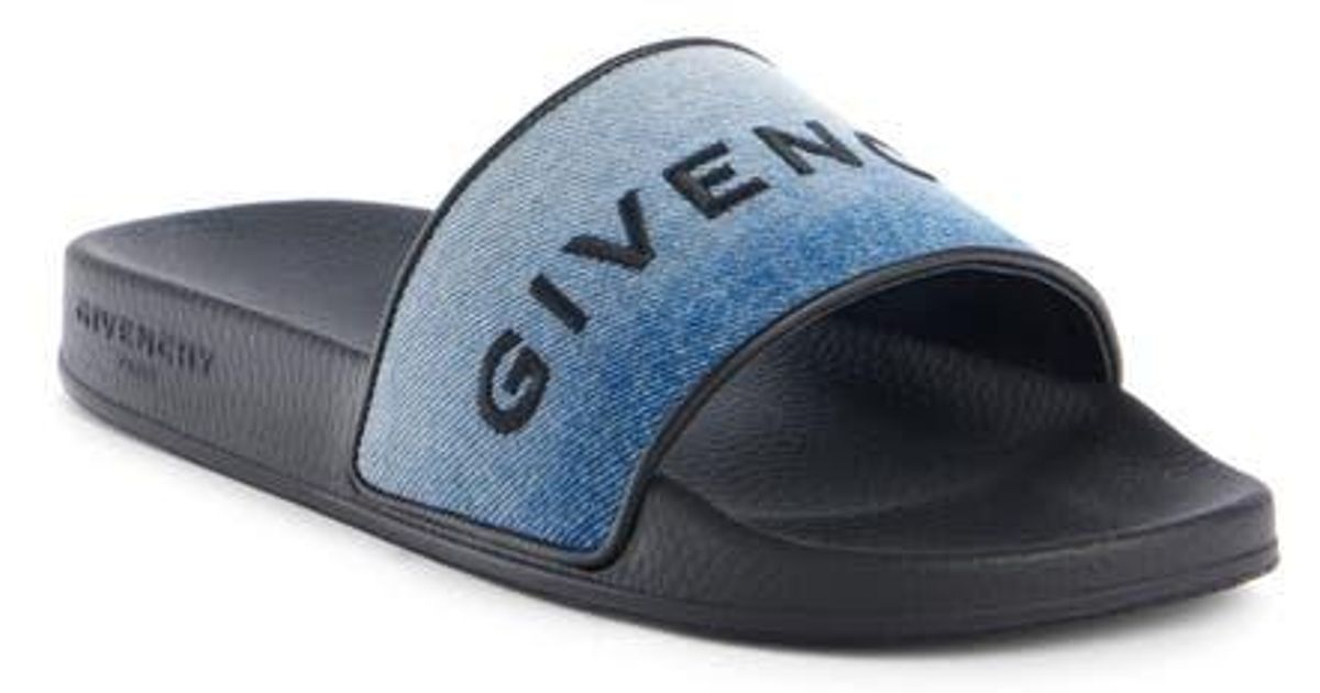Givenchy Logo Slide Sandal in Blue | Lyst