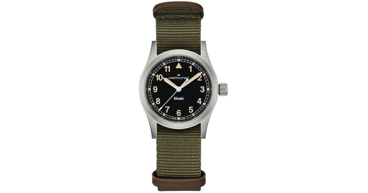 Hamilton Khaki Field Nato Strap Watch, 33Mm in Gray for Men | Lyst