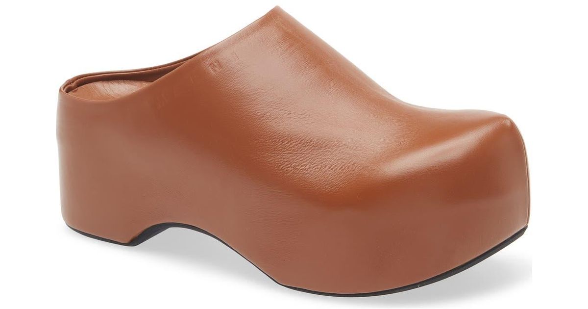 Marni Chunky Platform Clog in Brown | Lyst