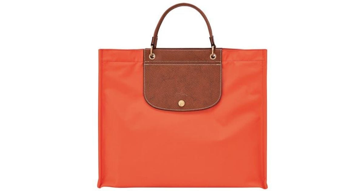 Longchamp Cabas Recycled Canvas Top Handle Tote in Red | Lyst