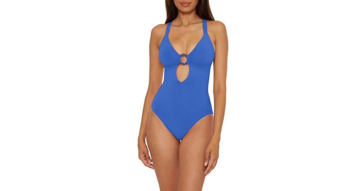 Becca Marble Canyon Ring One-Piece Swimsuit in Blue | Lyst