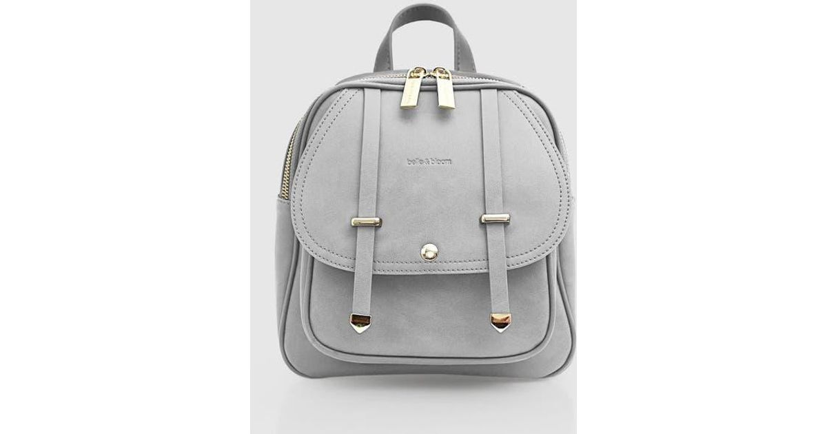 Belle & Bloom Camila Leather Backpack in Gray | Lyst