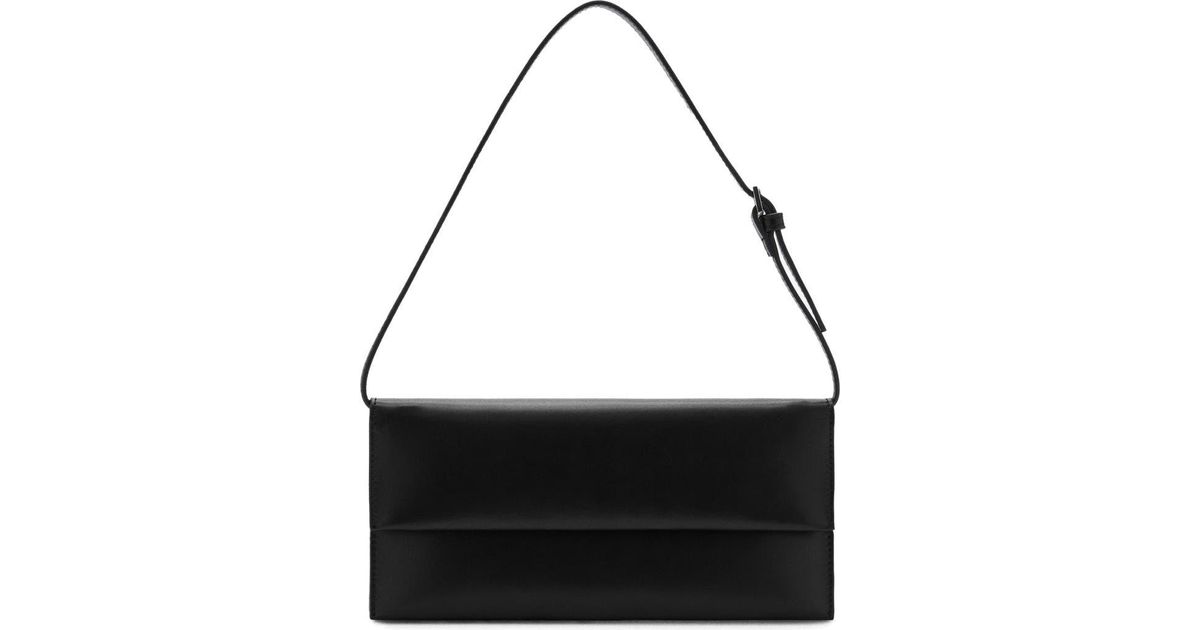 Mango Faux Leather Shoulder Bag in Black | Lyst