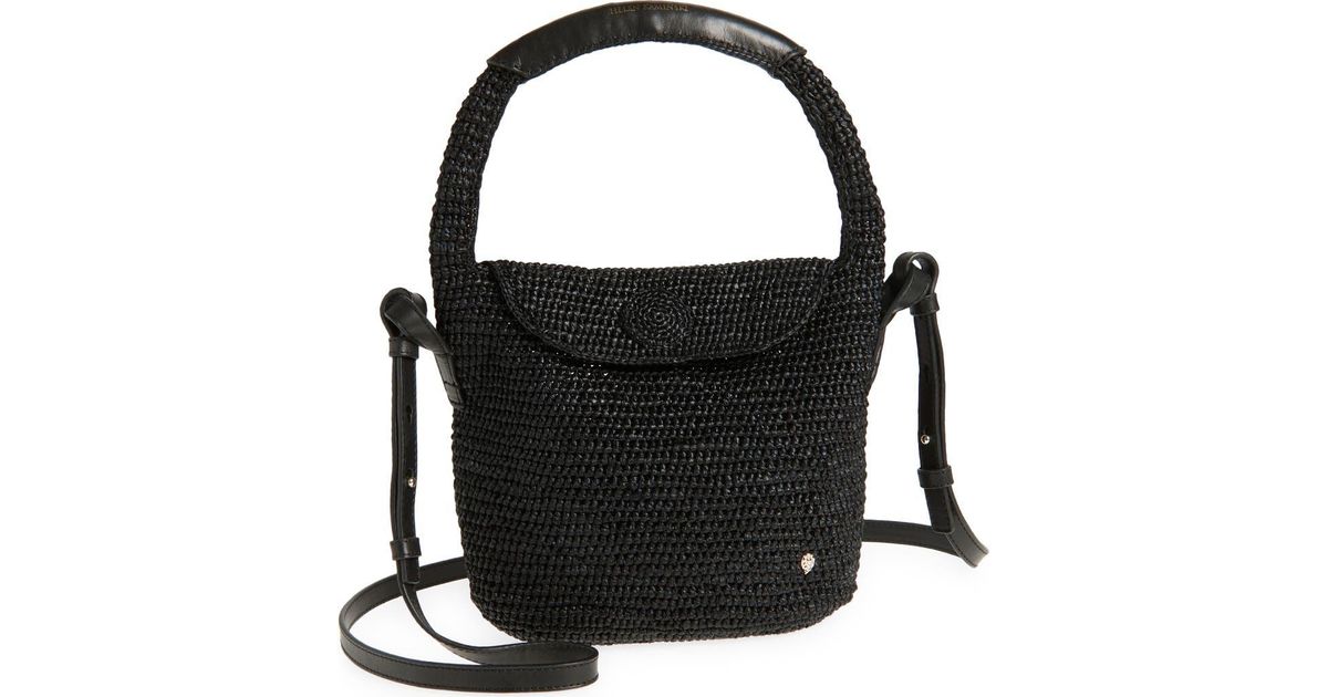 Helen Kaminski Yala Raffia Mini Shoulder Bag in Black | Lyst