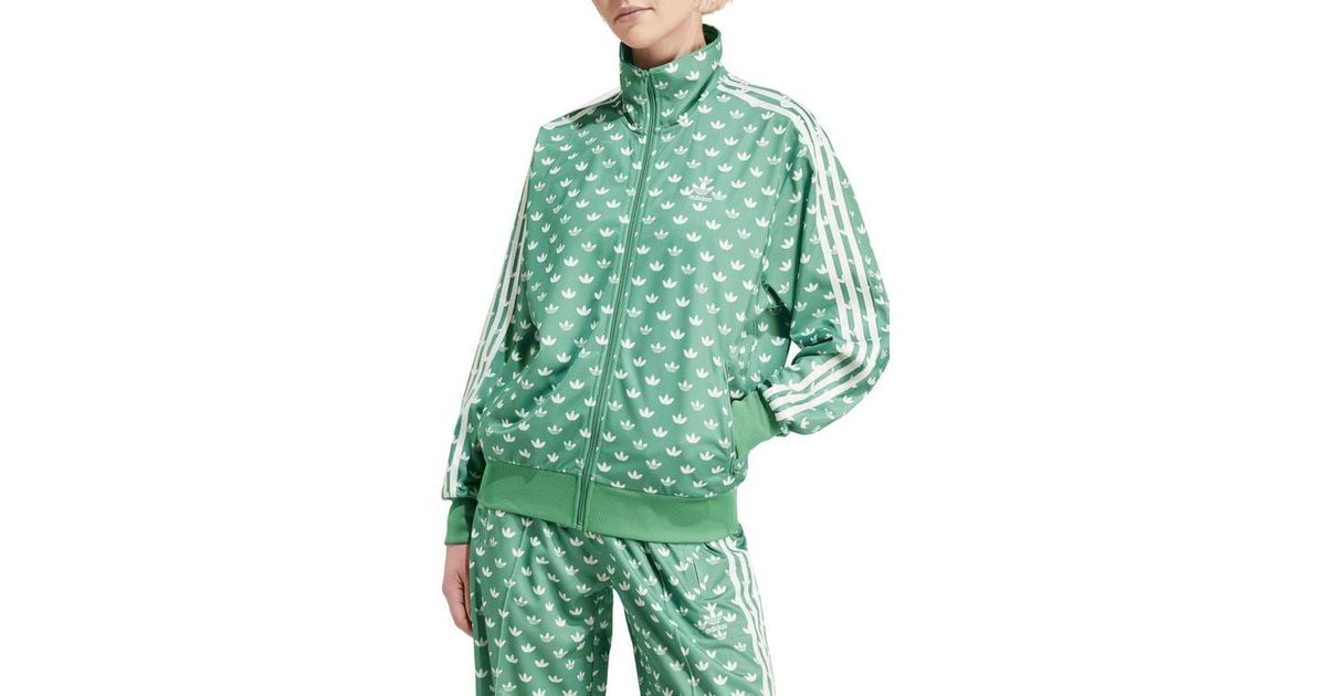 adidas Monogram Firebird Recycled Polyester Track Jacket in Green | Lyst