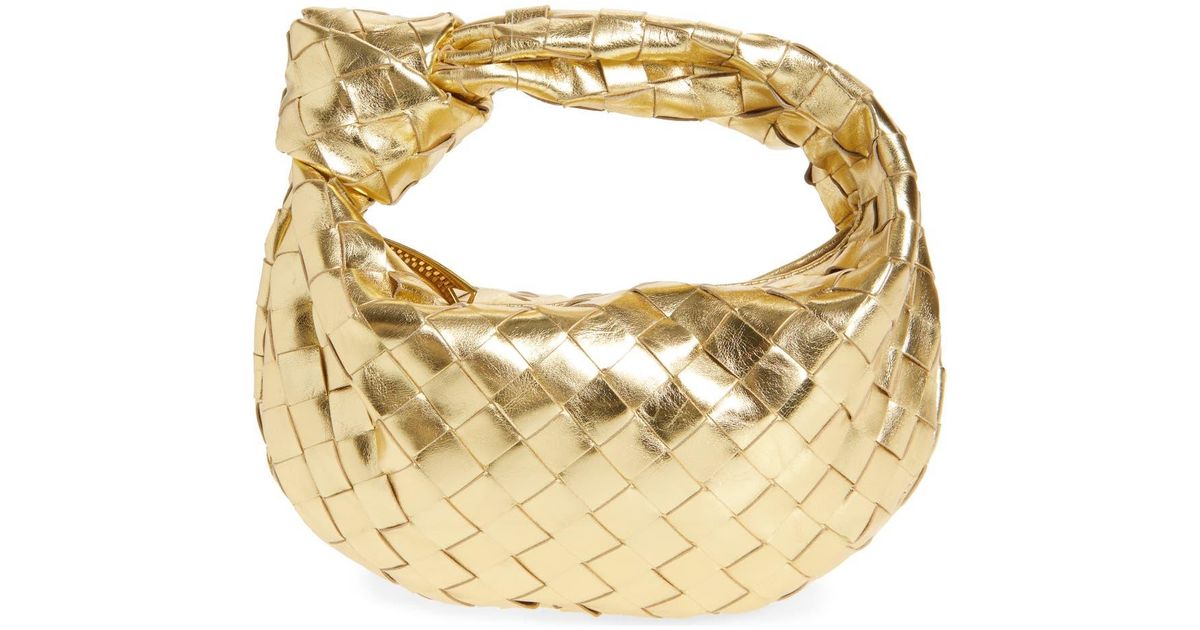 Bottega Veneta Mini Jodie Intrecciato Metallic Leather Top Handle Bag ...