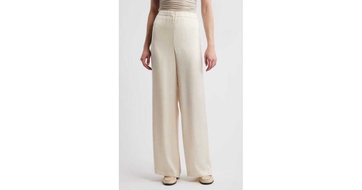 Rag & Bone Olivia Pull-On Wide Leg Pants in Natural | Lyst