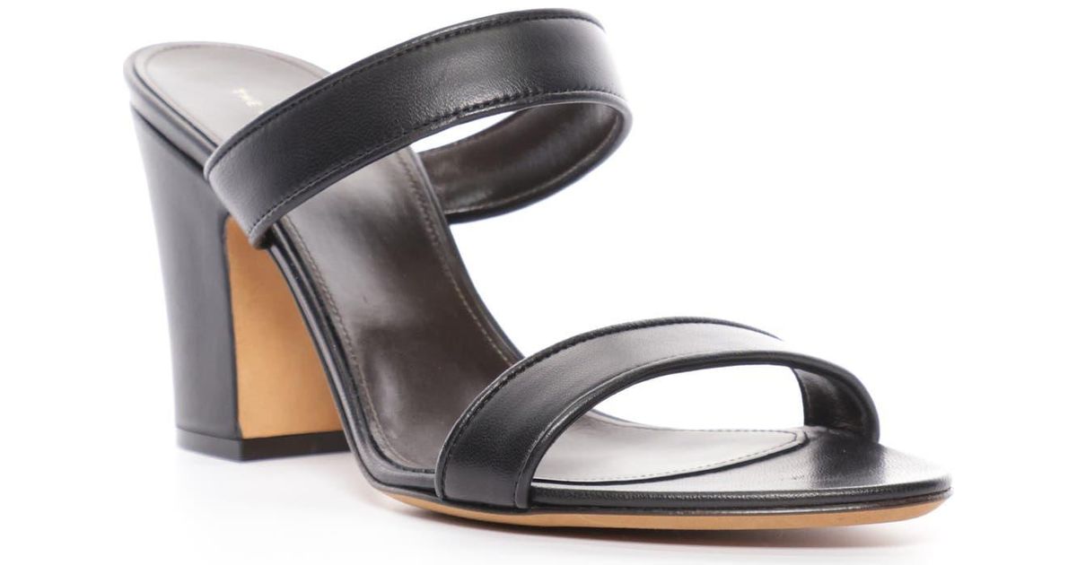 The Row Awar Block Heel Sandal in Blue | Lyst