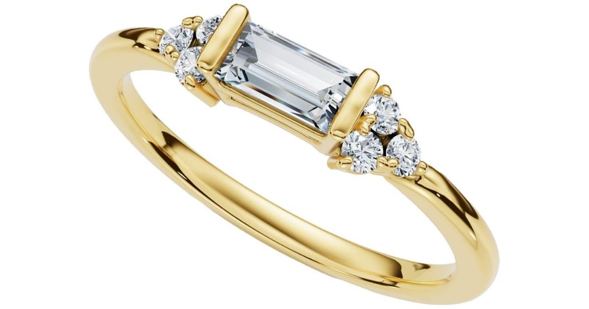 Bliss Diamond Emerald Diamond Stackable Wedding Ring Anniversary Band ...