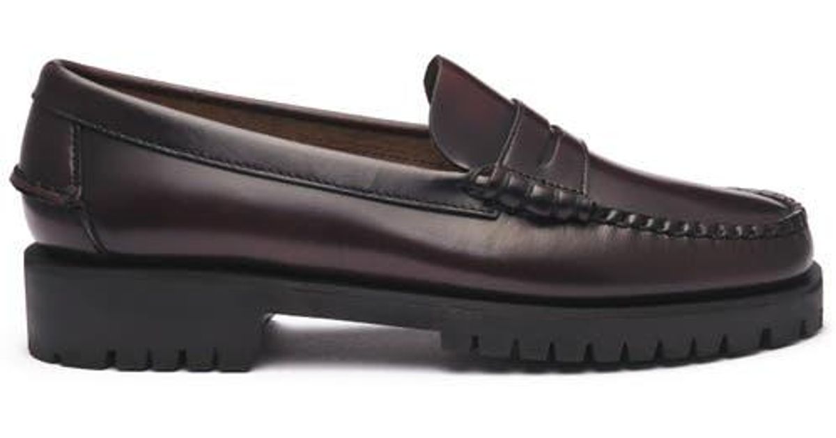 Sebago Dan Lug Penny Loafers in Black | Lyst
