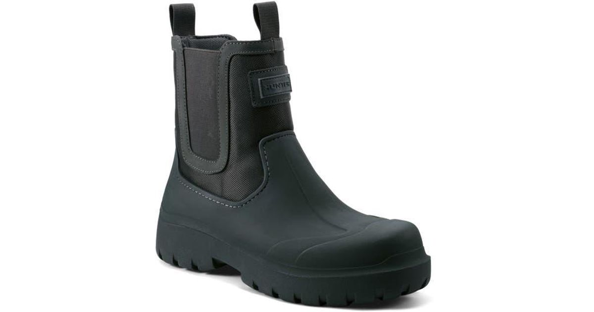 HUNTER Lorde Waterproof Chelsea Boot in Black for Men | Lyst