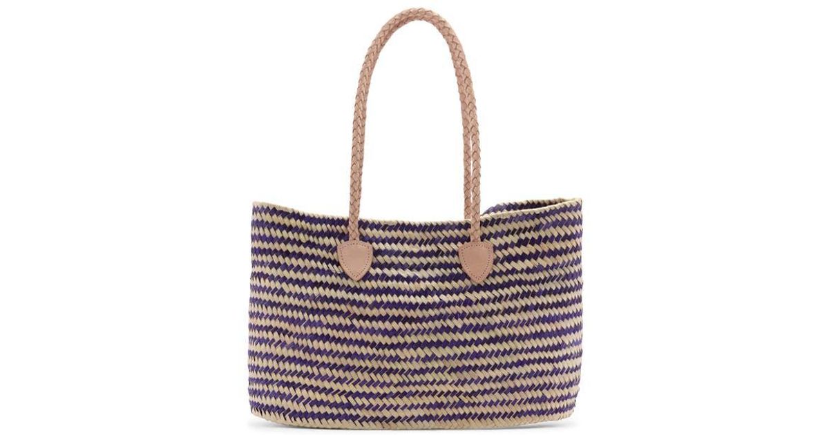 Mango Woven Palm Straw Shopper Tote in Red | Lyst