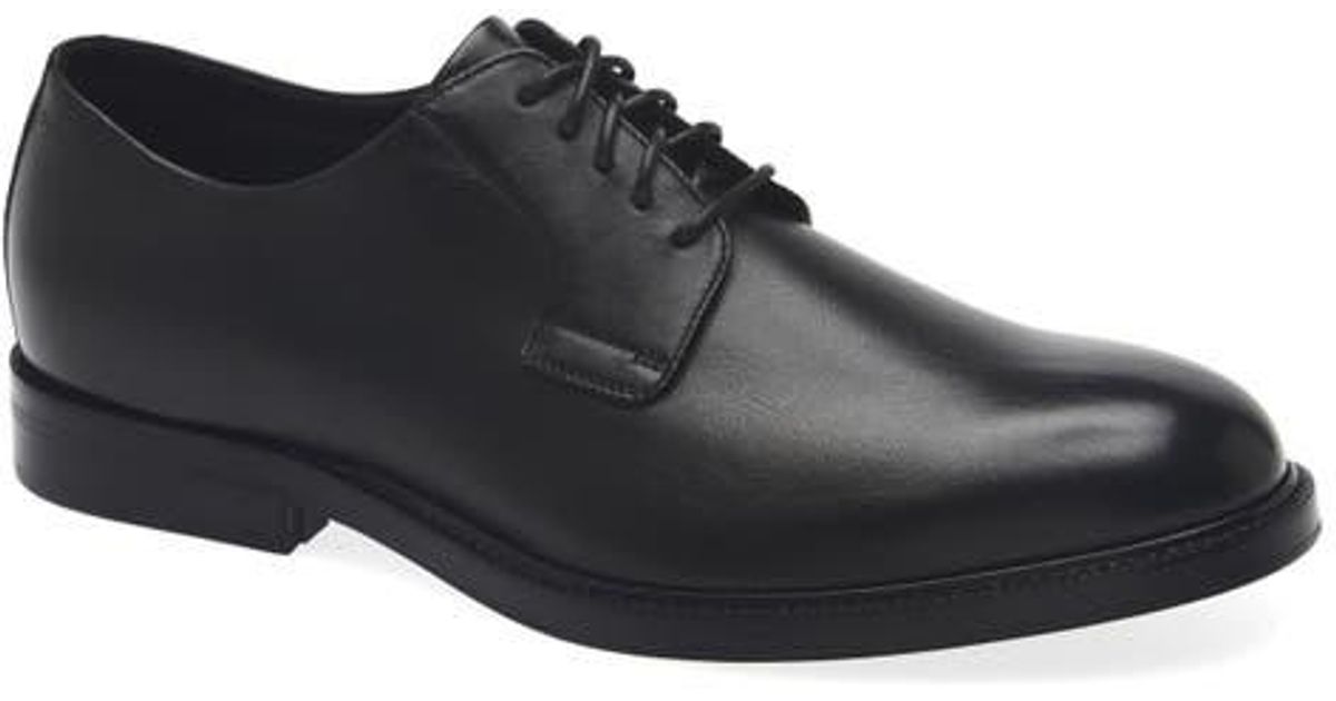 BOSS Dresletic Leather Plain Toe Derby in Black for Men | Lyst