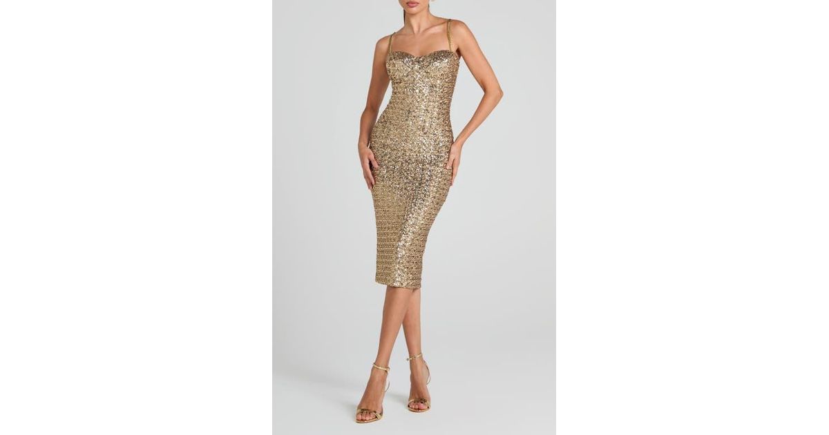 Nadine Merabi Nina Sequin Body-Con Cocktail Dress in Metallic | Lyst