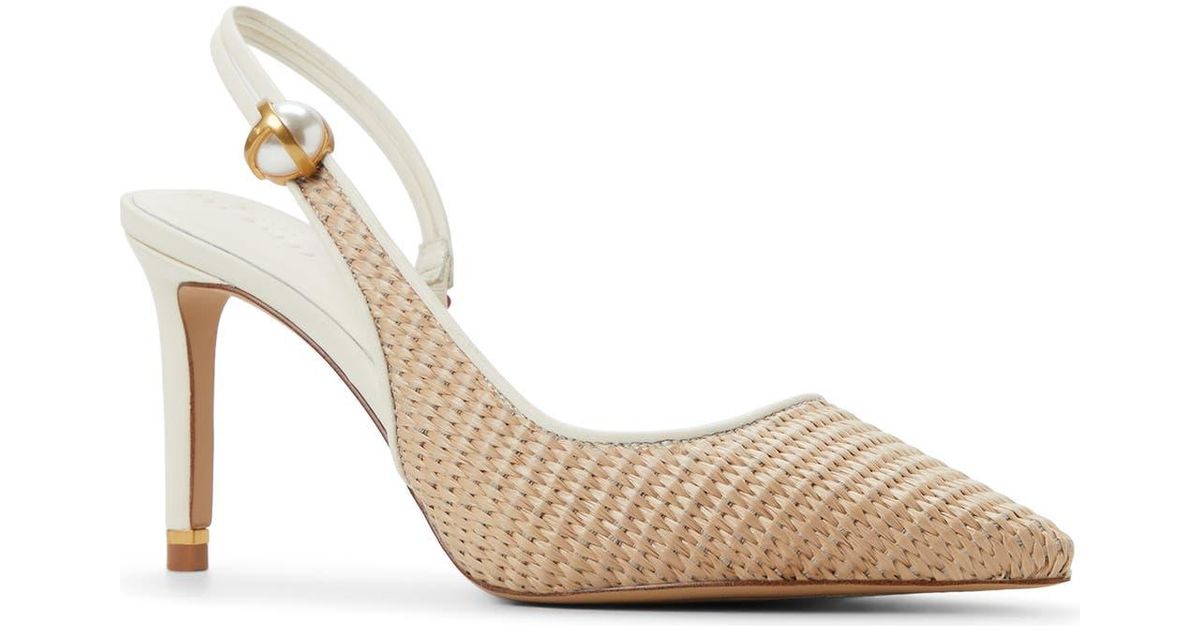 Ted Baker Sadie Pointed Toe Slingback Pump in White | Lyst