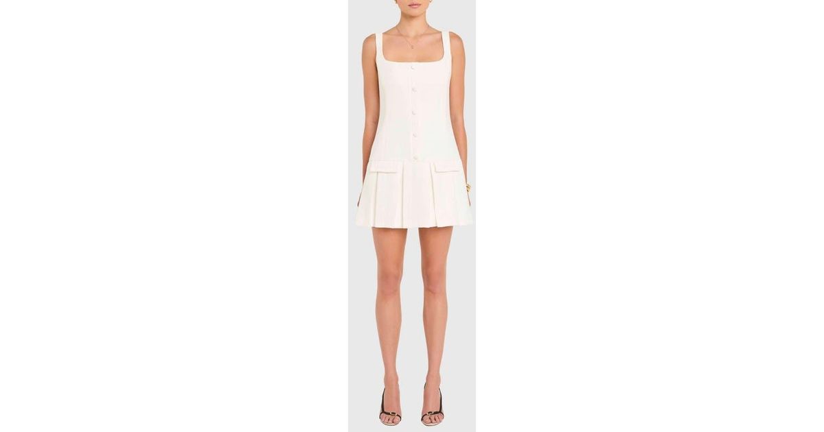 Amanda Uprichard Courtney Pleat Minidress in White | Lyst