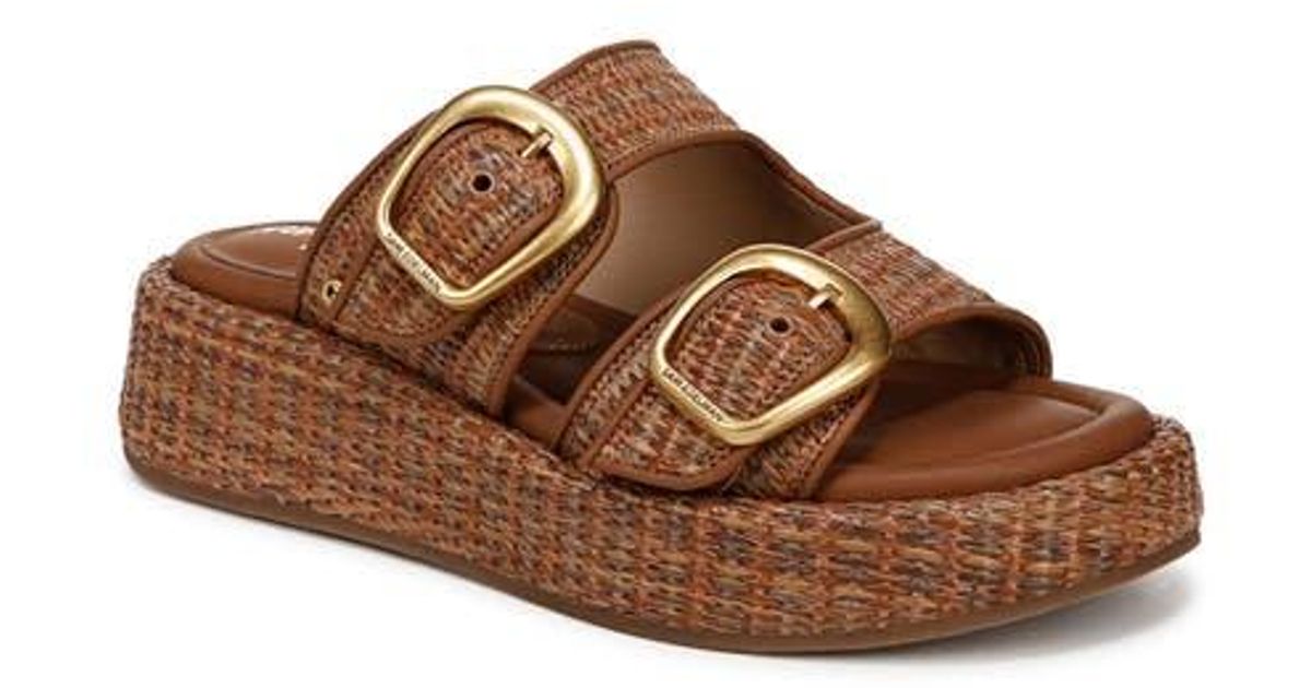 Sam Edelman Nerissa Two-Strap Platform Sandal in Brown | Lyst