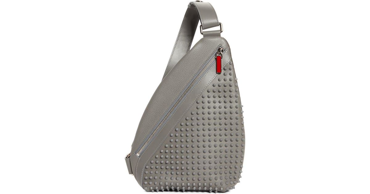 Christian Louboutin Funky Empire Spike Sling Bag in Gray for Men | Lyst