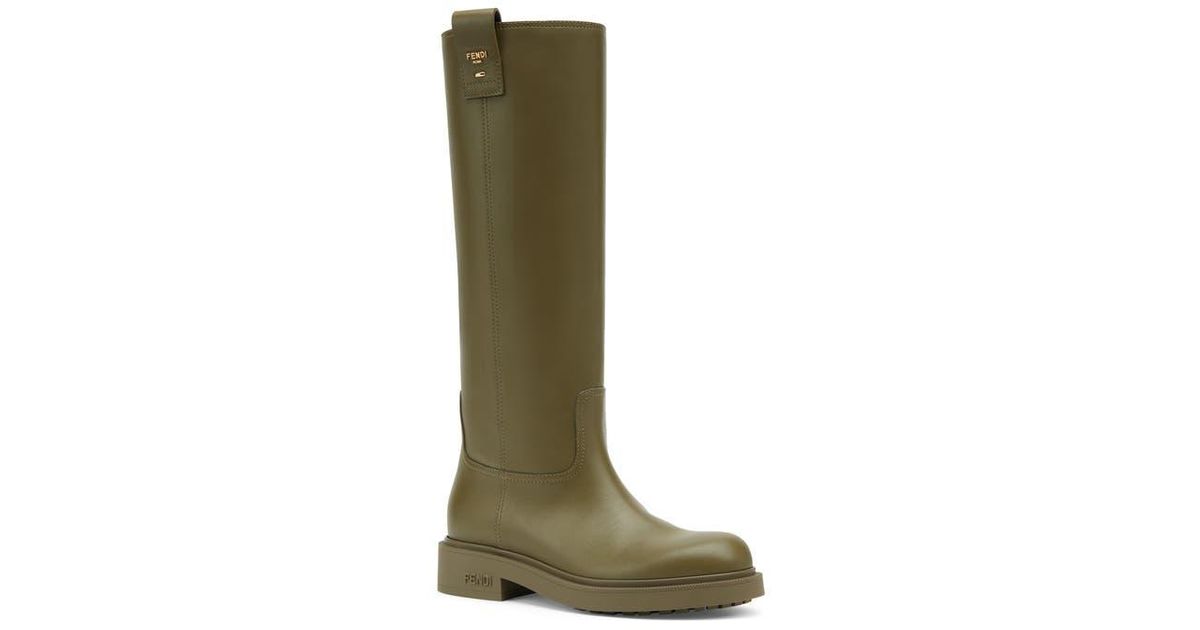 Fendi Filo Knee High Boot in Green | Lyst