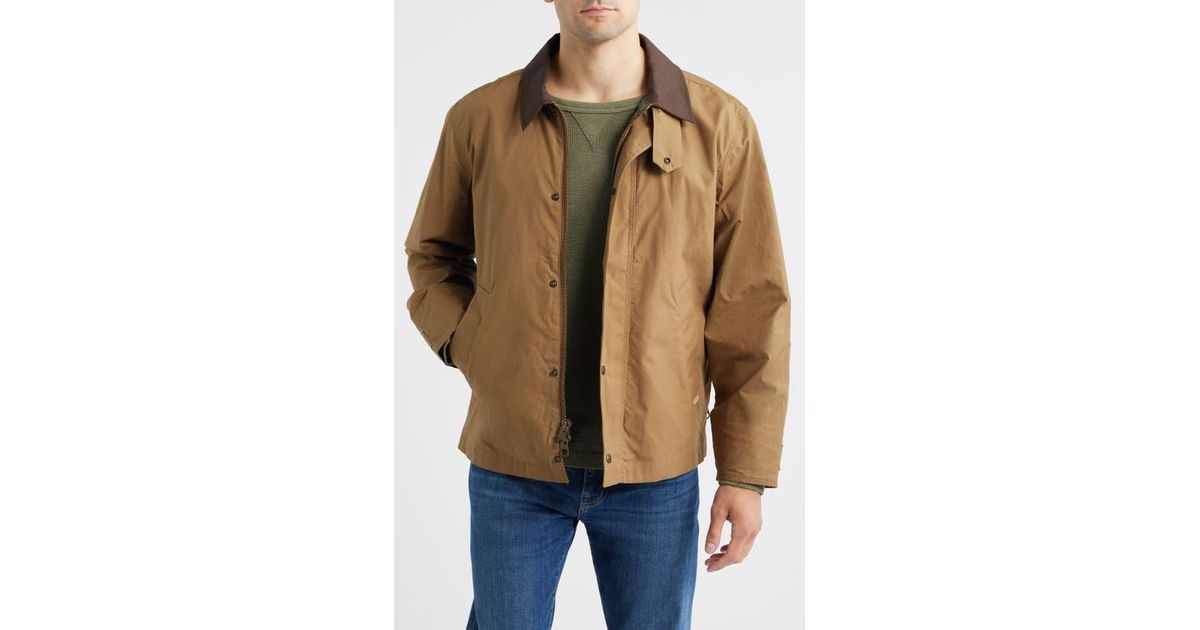 Filson Ranger Water Resistant Short Waxed Cotton Field Jacket in Blue ...