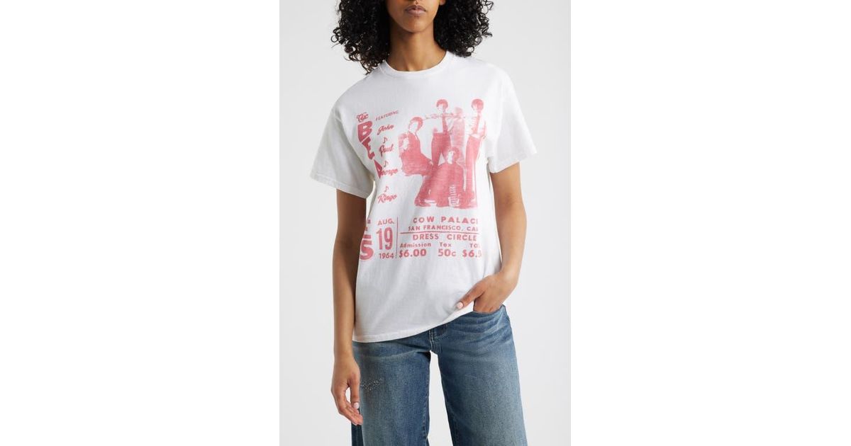 Junk Food Beatles Cow Palace Cotton Graphic T-Shirt in White | Lyst