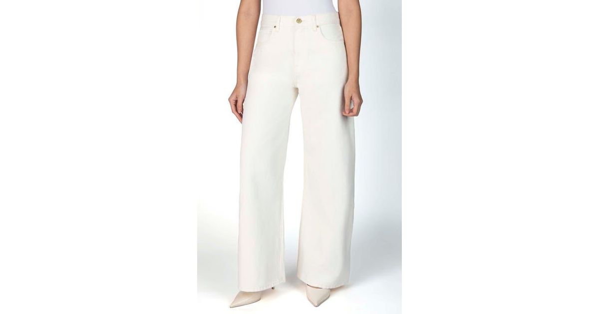 Nelle Atelier The Laura Petite Wide Leg Jean in White | Lyst