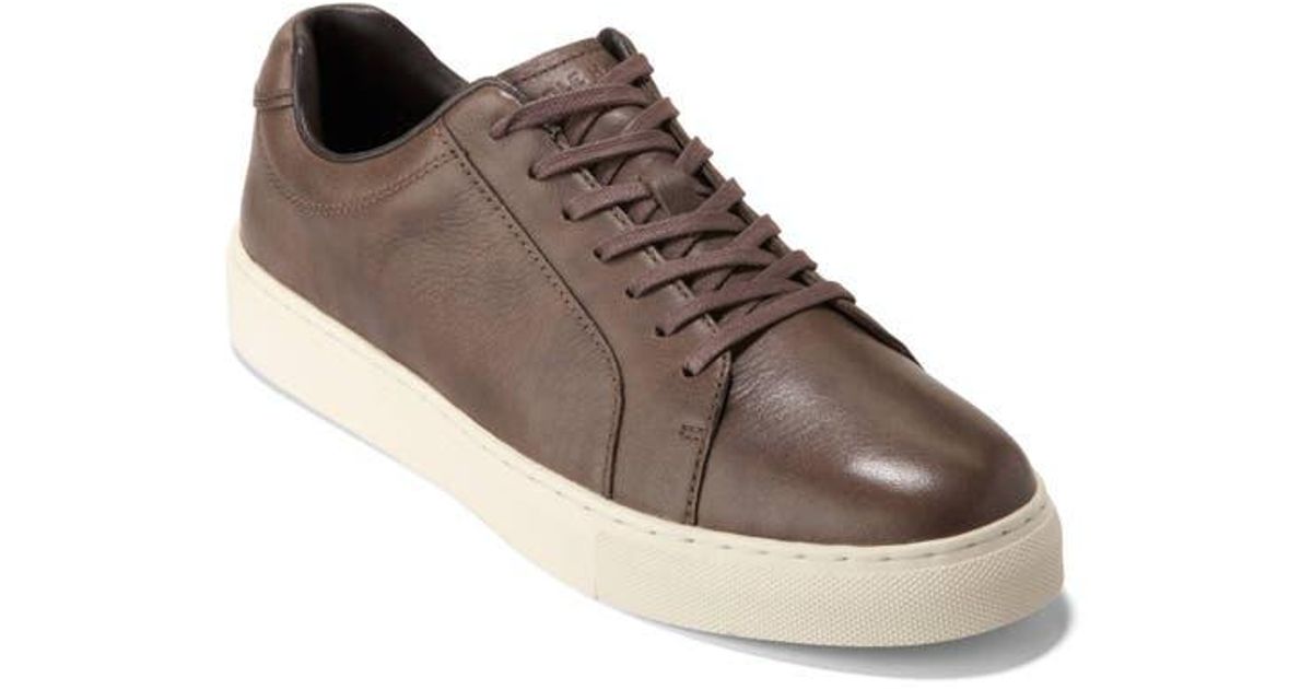 Cole Haan Grand Series Jensen Leather Low Top Sneaker in Brown for Men ...