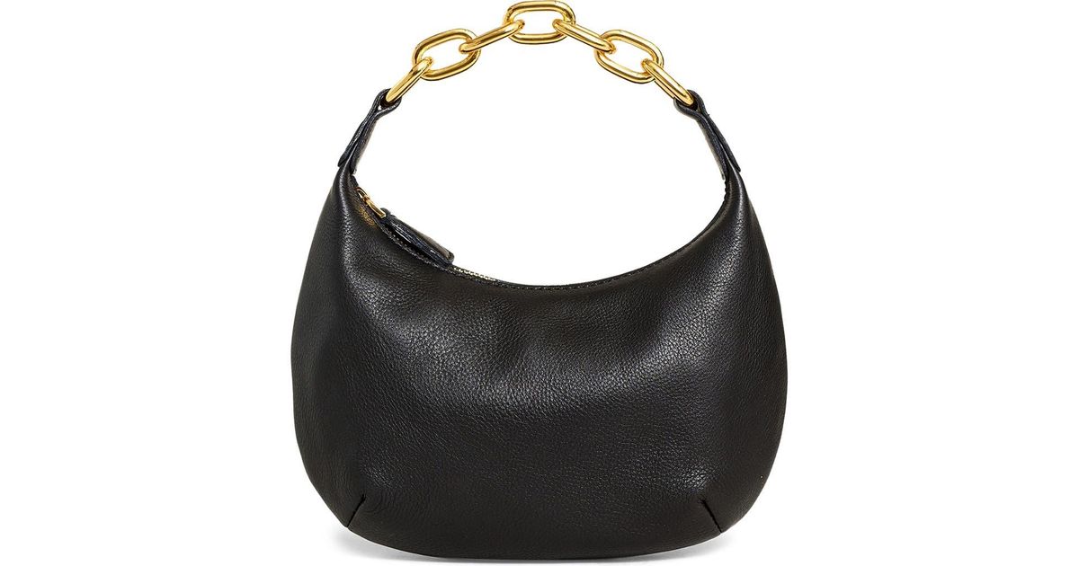 Madewell Micro Chain Handle Leather Hobo Bag in Black | Lyst