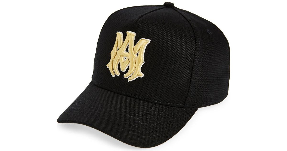 Amiri Ma Canvas Baseball Cap in Black for Men | Lyst