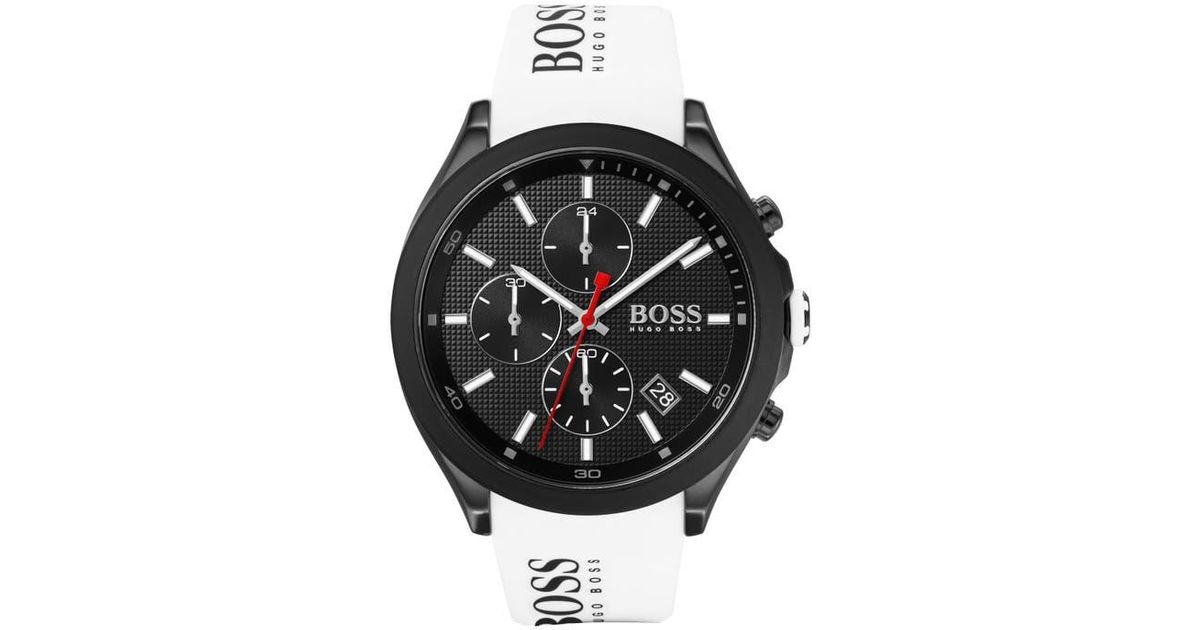 BOSS Velocity Chronograph Rubber Strap Watch, 45Mm in Black for Men | Lyst