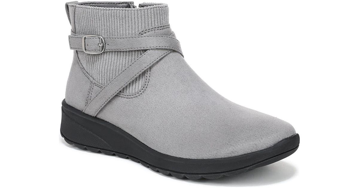 LifeStride Gates Wedge Bootie in Gray | Lyst