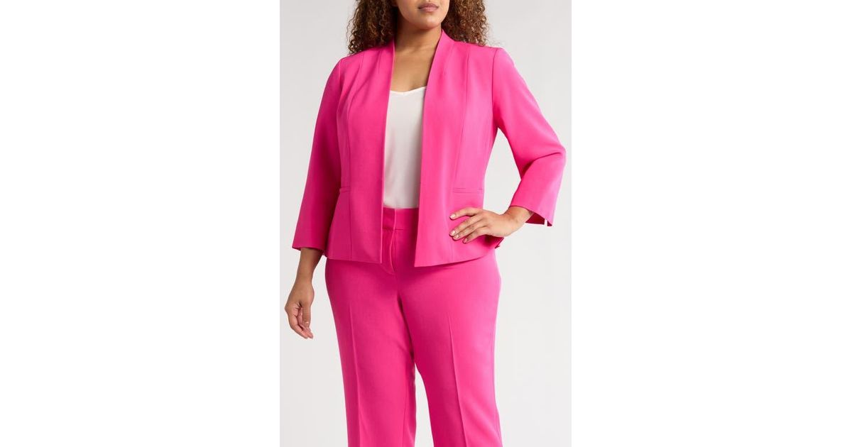 Kasper Julia Collarless Crepe Jacket in Pink | Lyst